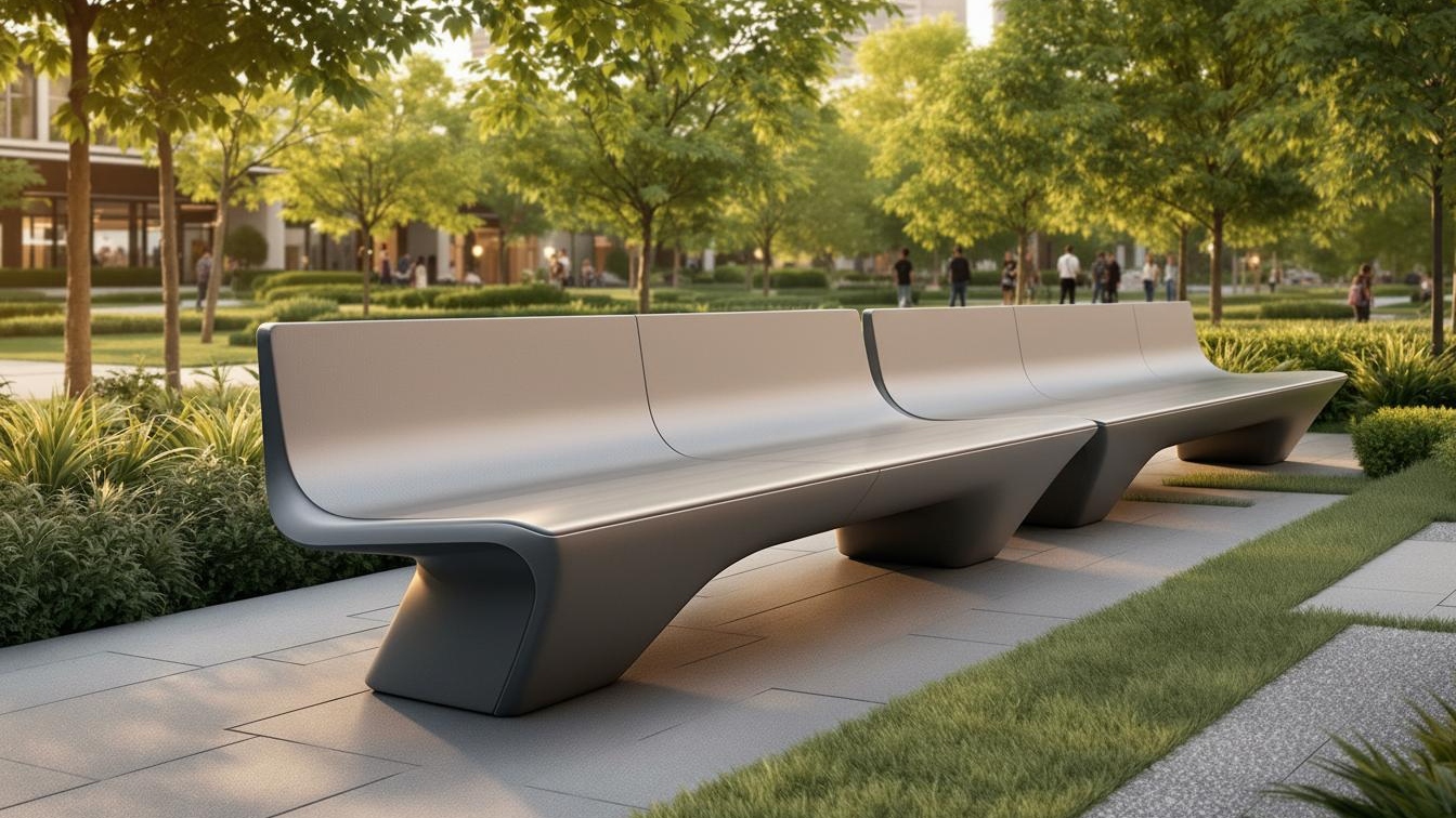 Giant Garden Bench - WhiteClouds