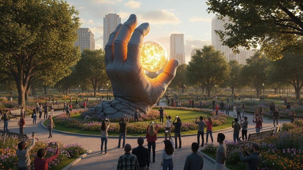 Giant Hand Statue - WhiteClouds
