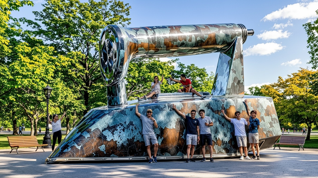 Giant Iron Statue - WhiteClouds