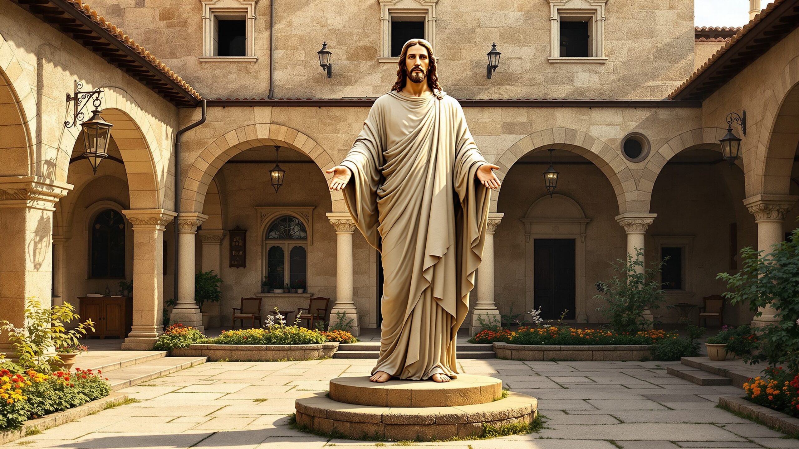 Giant Jesus Statue - WhiteClouds