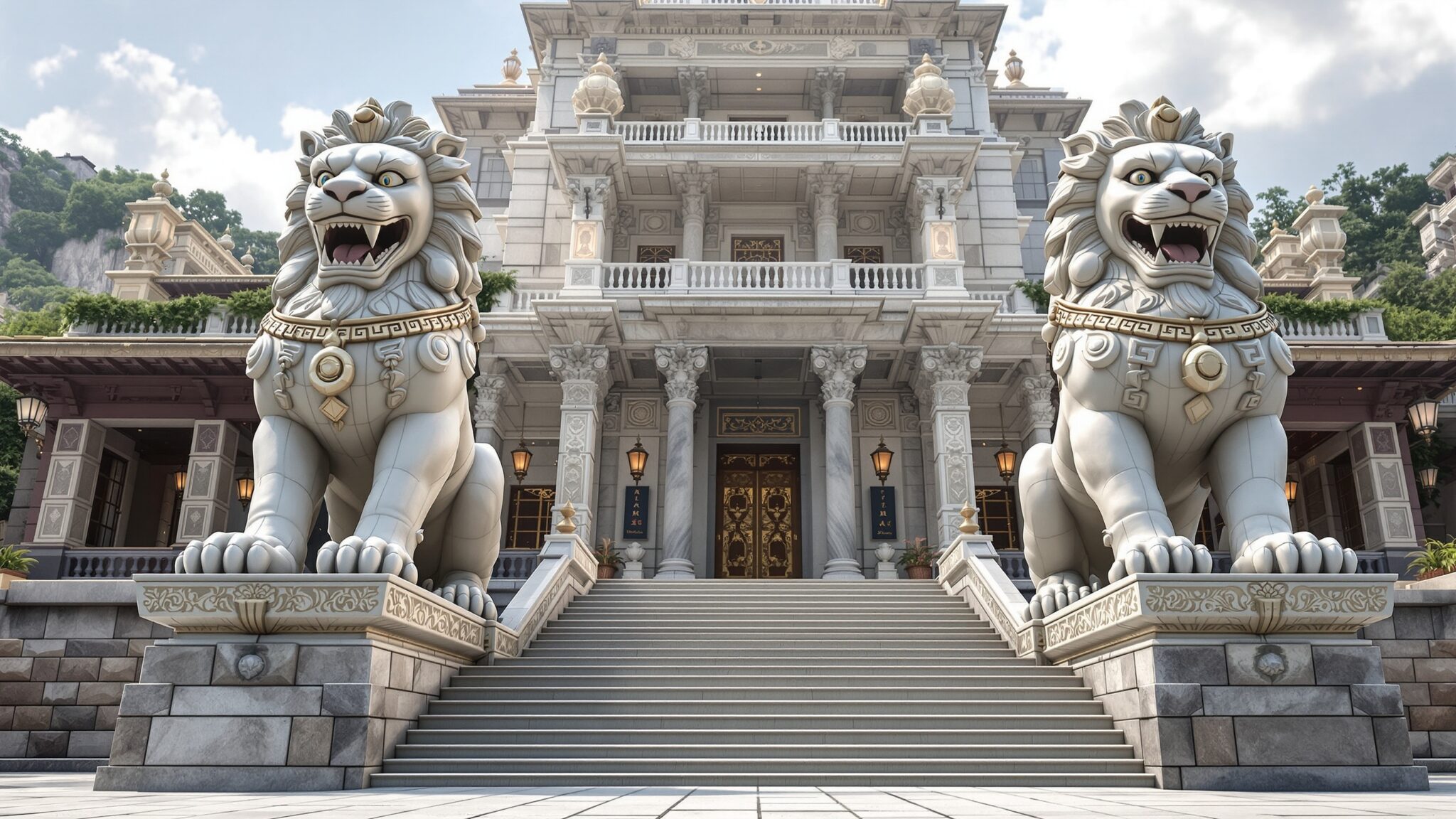 Giant Lion Statue - WhiteClouds