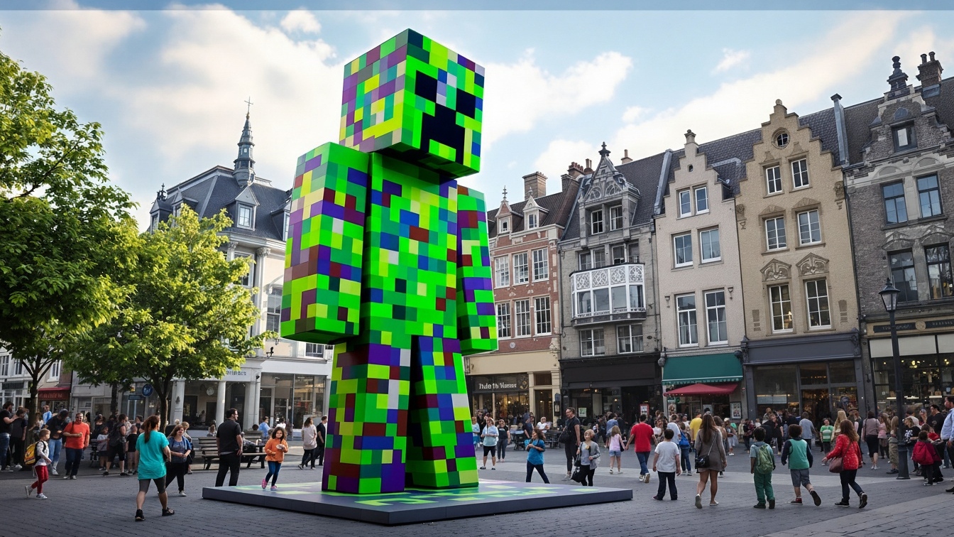 Giant Minecraft Statue - WhiteClouds