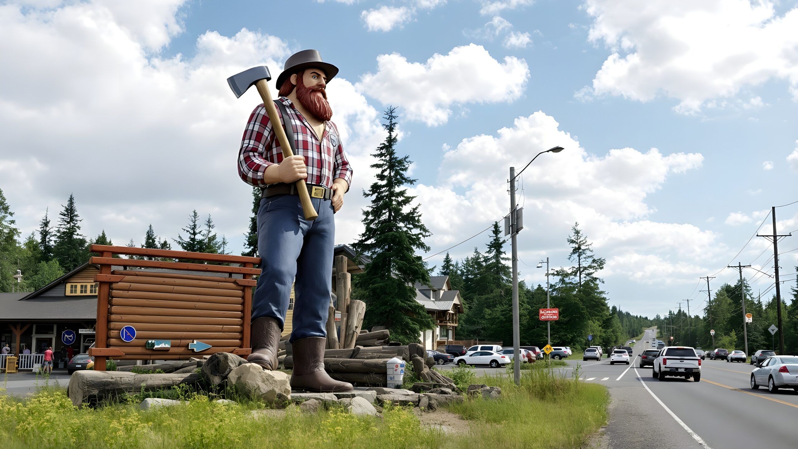 Giant Paul Bunyan Statue - WhiteClouds