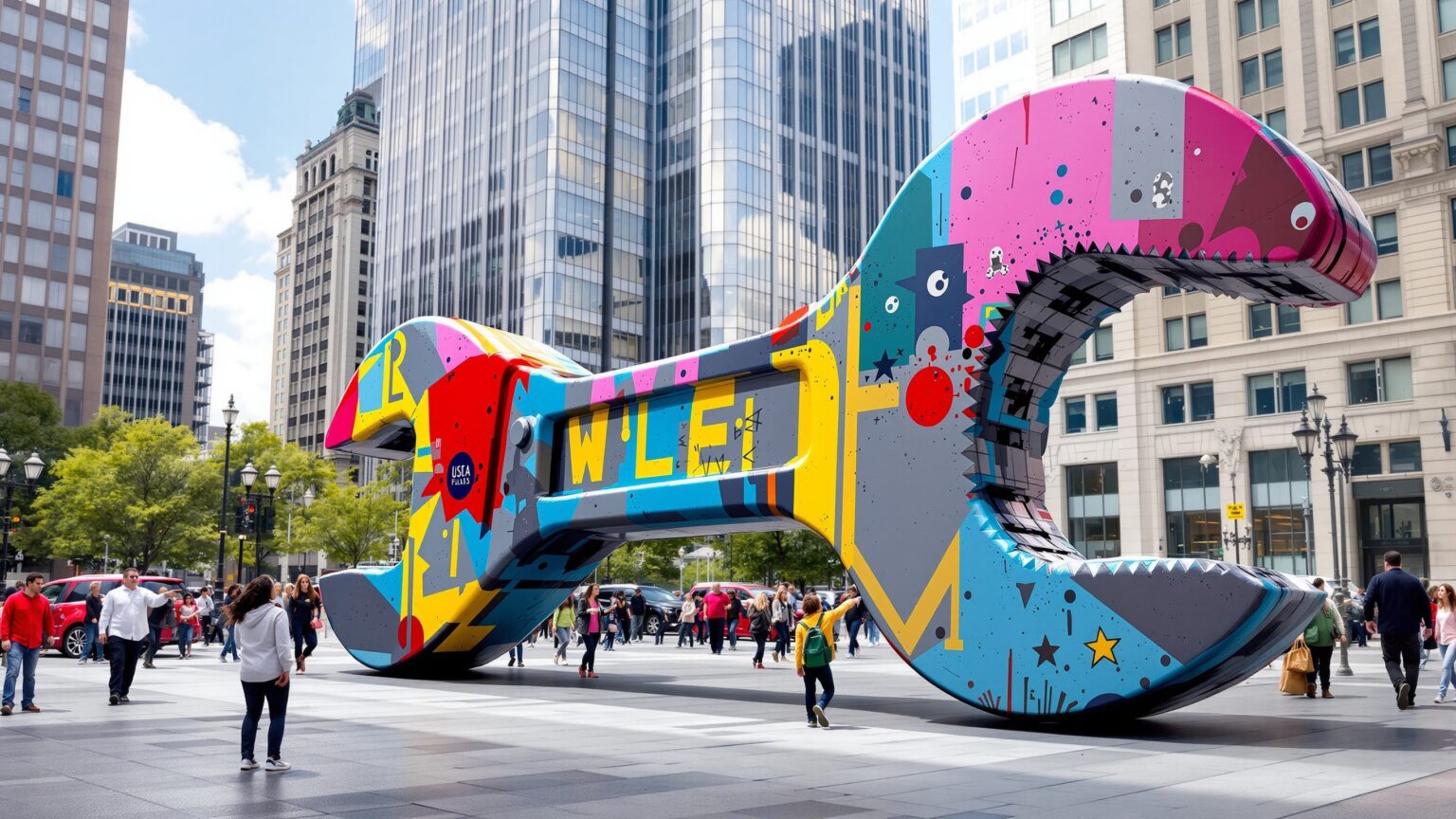 Giant Pipe Wrench Prop - WhiteClouds