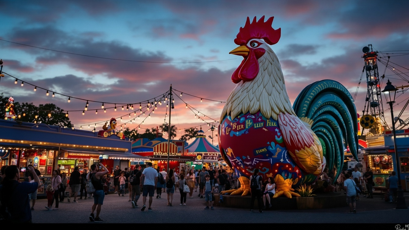 Giant Rooster Statue - WhiteClouds