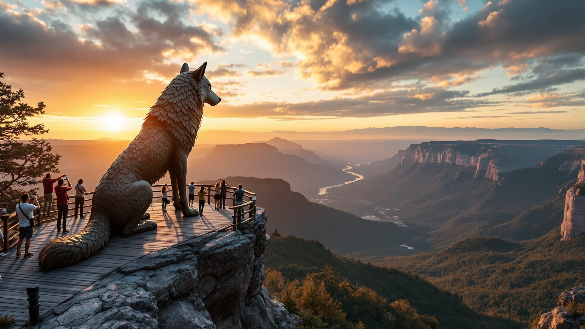 Giant Wolf Statue - WhiteClouds