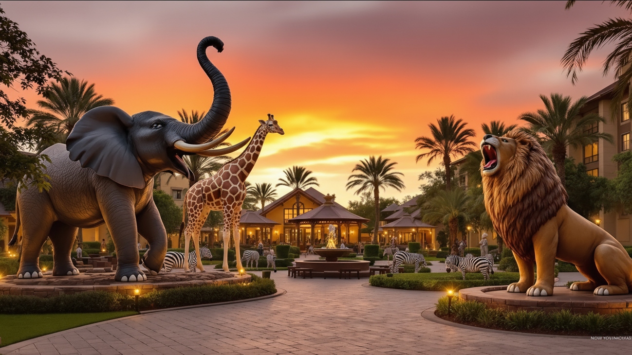 Animal Safari Themed Statues - WhiteClouds