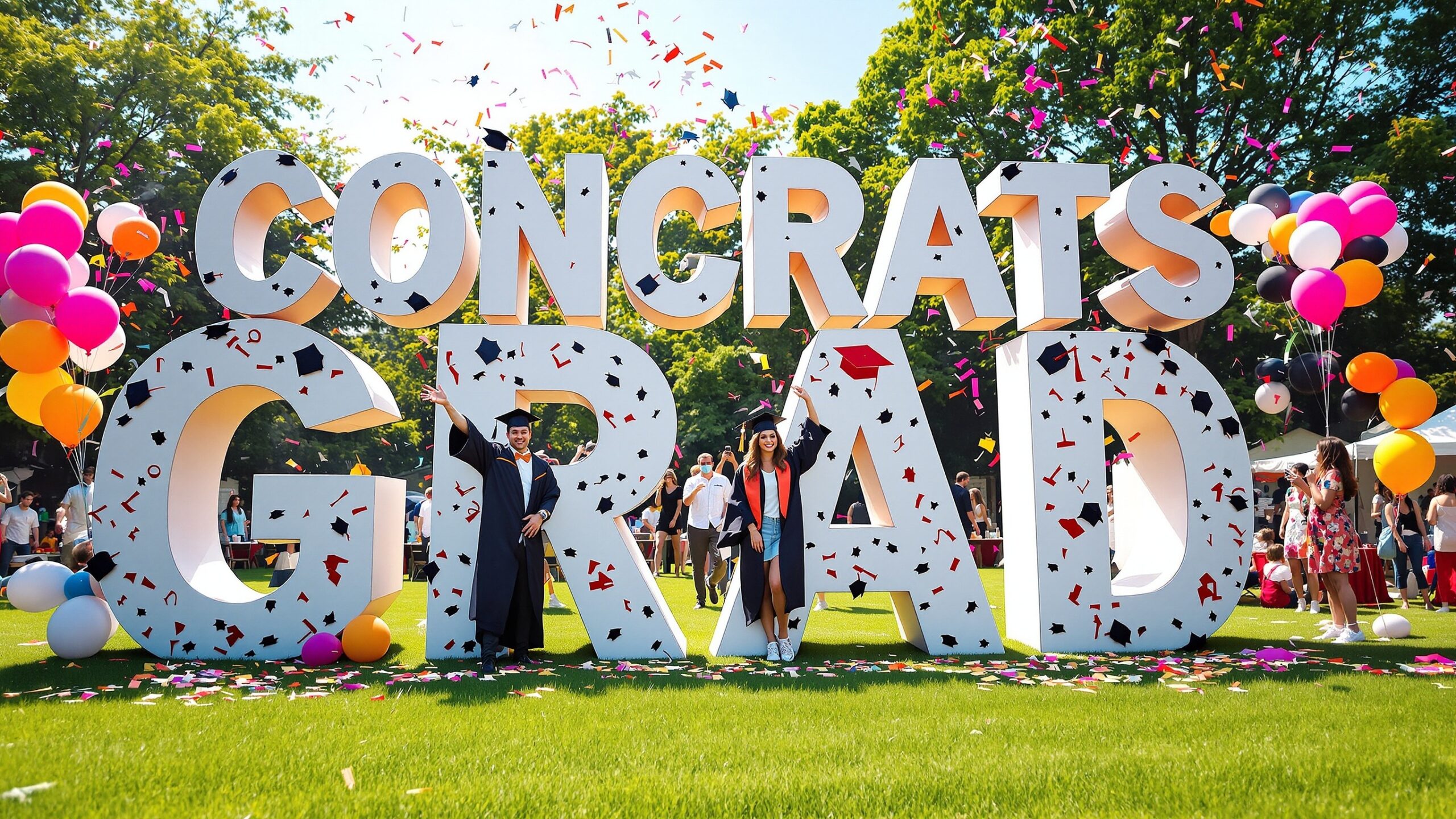 Foam Letters as Graduation Yard Signs - WhiteClouds