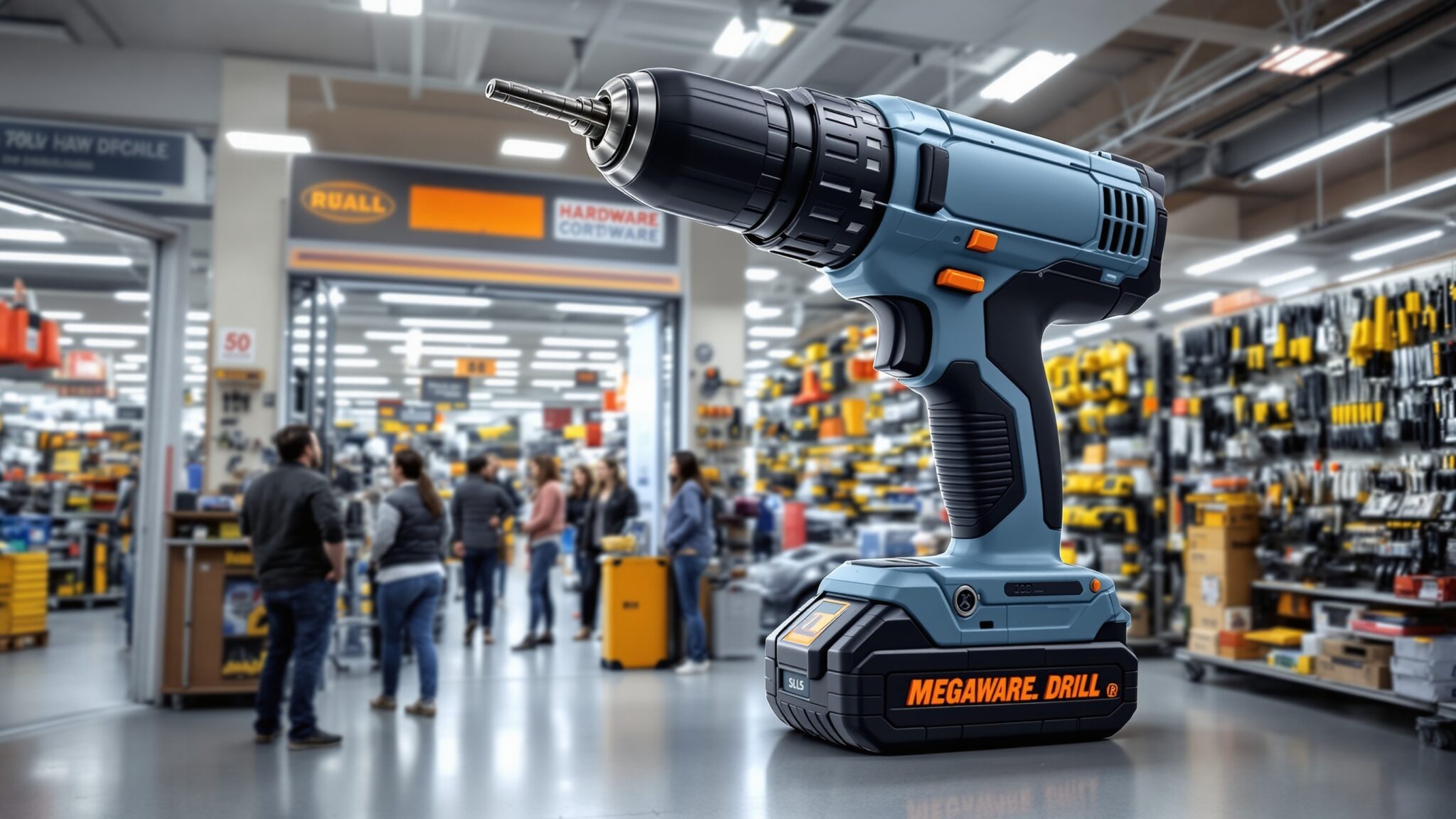 Giant Cordless Drill Prop - WhiteClouds