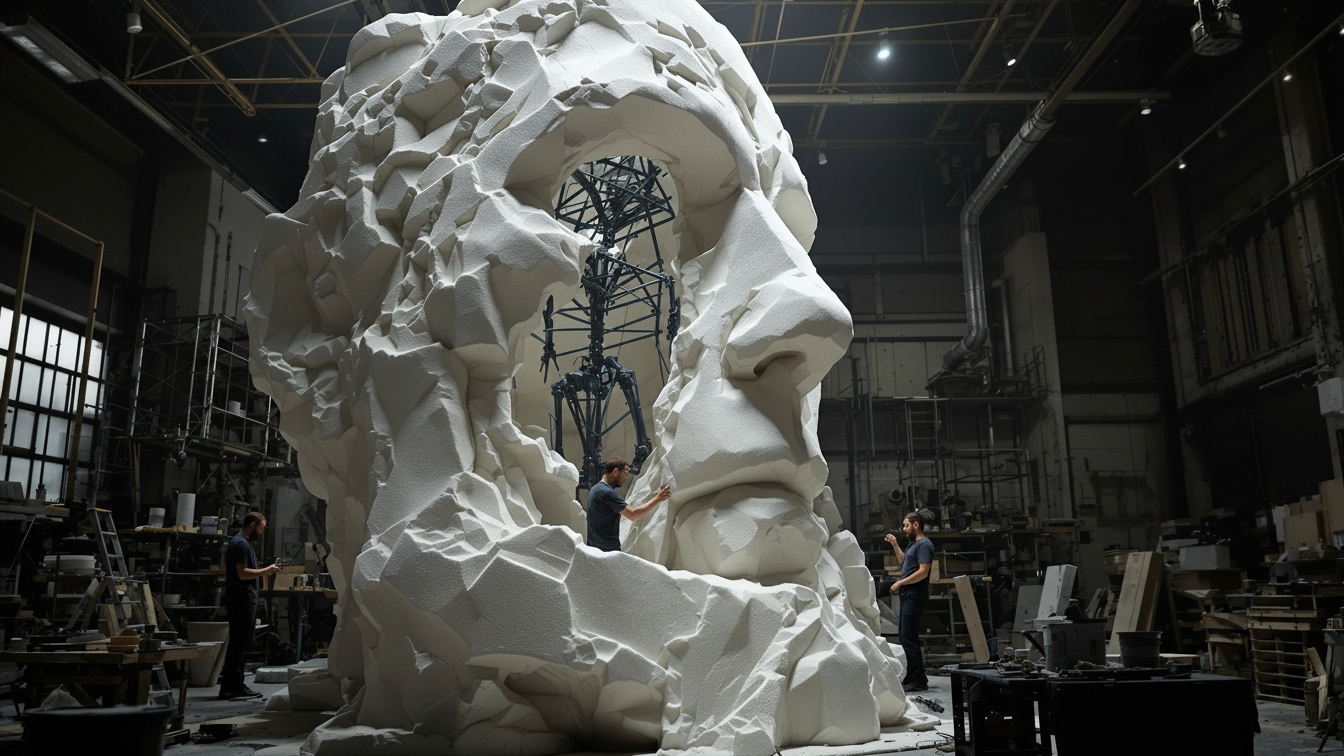 Foam as the Core of Giant Statues - WhiteClouds
