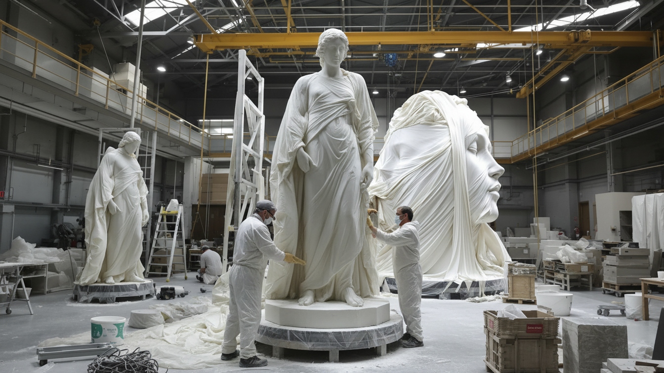How Oversized Statues Are Fabricated Without Bronze - WhiteClouds