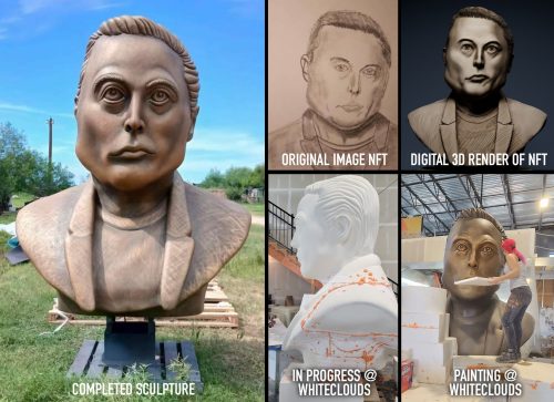 Elon Musk Statue - WhiteClouds